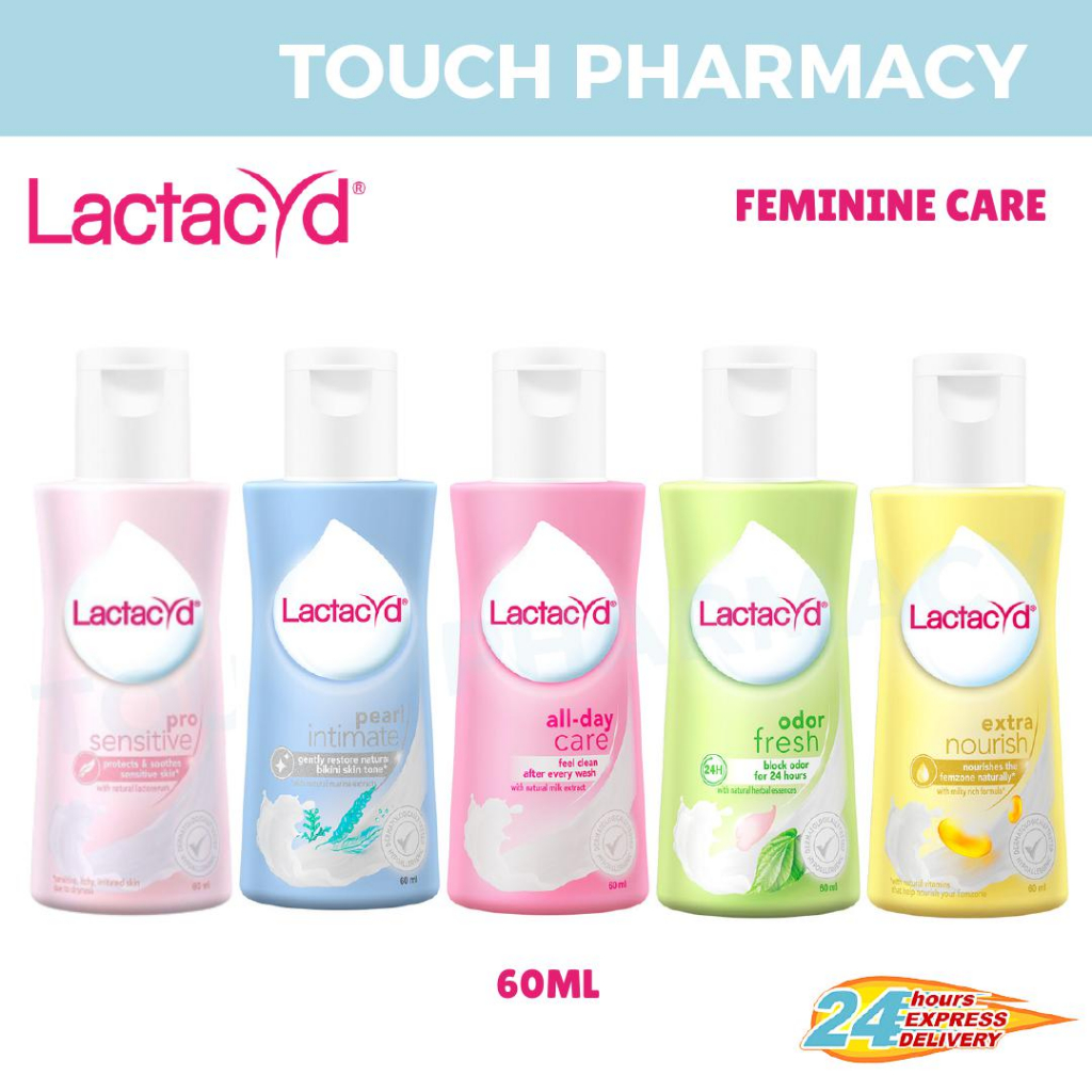 LACTACYD Feminine Wash 60ML - All Day Care/Odor Fresh/Pearl Intimate/Extra Nourish/Pro Sensitive ...