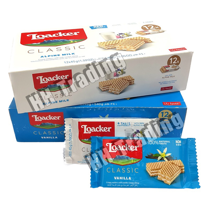 45g x 12’s LOACKER CLASSIC CRISP WAFERS (ALPINE MILK / VANILLA ...