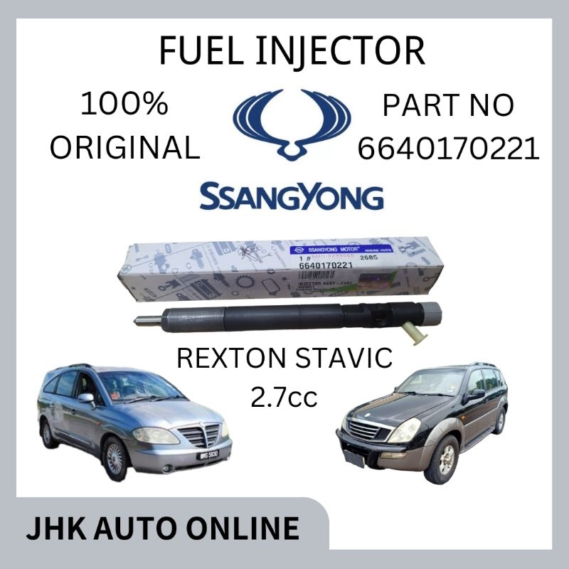 SSANGONG REXTON STAVIC 2.7cc FUEL INJECTOR ASSY 6640170221 PRICE FOR ...