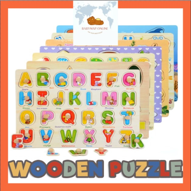 [Ready Stock] Early Education Wooden Jigsaw Puzzle Board Montessori ...