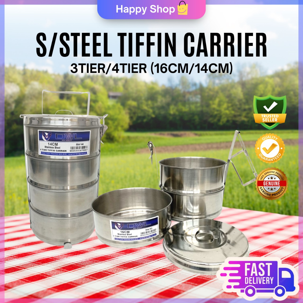 Stainless Steel Tiffin Carrier / Food Container / Tingkat Nasi ( 14cm ...