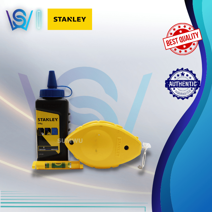 STANLEY Blue Chalk Line Reel and Powder 30M/100FT Line Level Marking ...