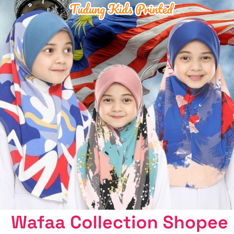 Tudung Kids Corak Warna Merdeka random Size XS Hijab Corak merdeka ...