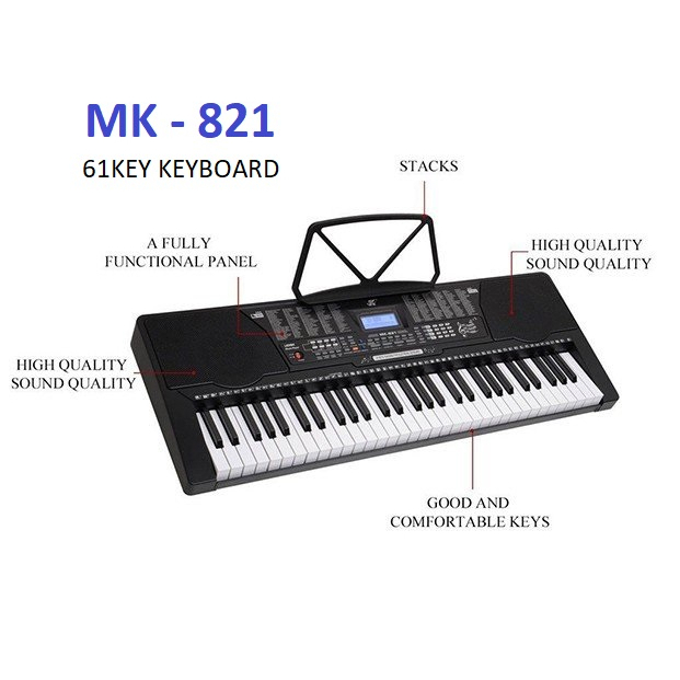 61keys Standard Keyboard MK-821 Electronic Organ Keyboard Piano For ...
