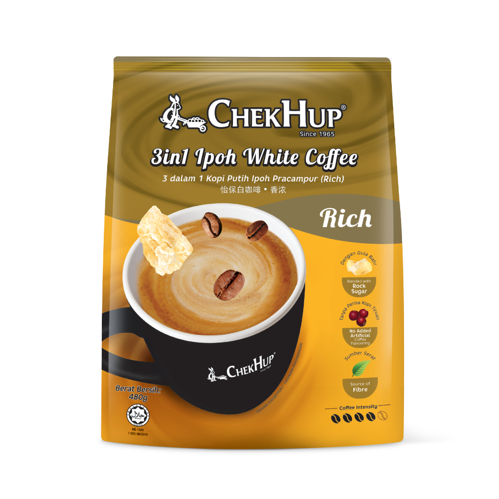 Chek Hup 3 in 1 Ipoh White Coffee Original/less Sweet/Coffee&Creamer/Rich/Classic/Kokoo (40g x ...