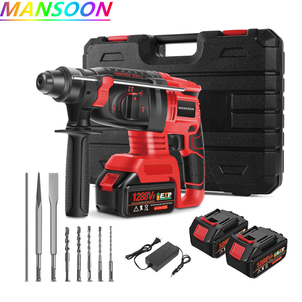 NEW 100% Impact Hammer Cordless Rotary Electric Hammer Impact Drill ...