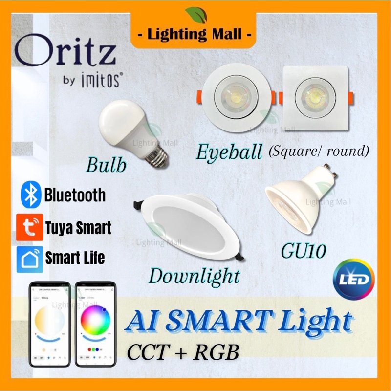 Oritz AI Smart Light Tuya Smart App Downlight Eyeball GU10 ABulb LED ...