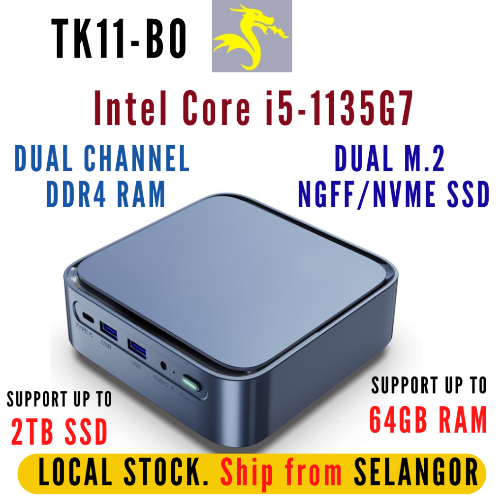 TK11-B0 Intel Core i5 1135G7 Windows 11 Mini PC 1TB PCIE SSD 32GB DDR4 ...