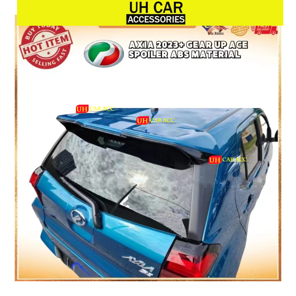 Perodua Axia 2023 2024 + Gear Up Ace Spoiler With / Without Painting ...