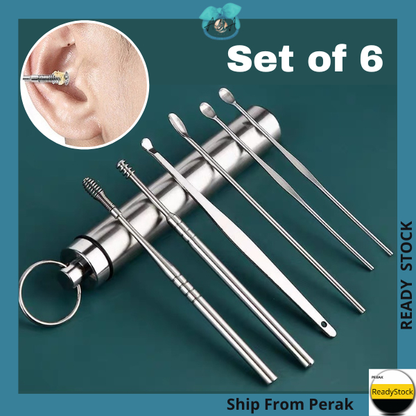 AIDA. 6in1 Metal Ear Pick Wax Cleaner High Quality Tweezers Ear Wax ...