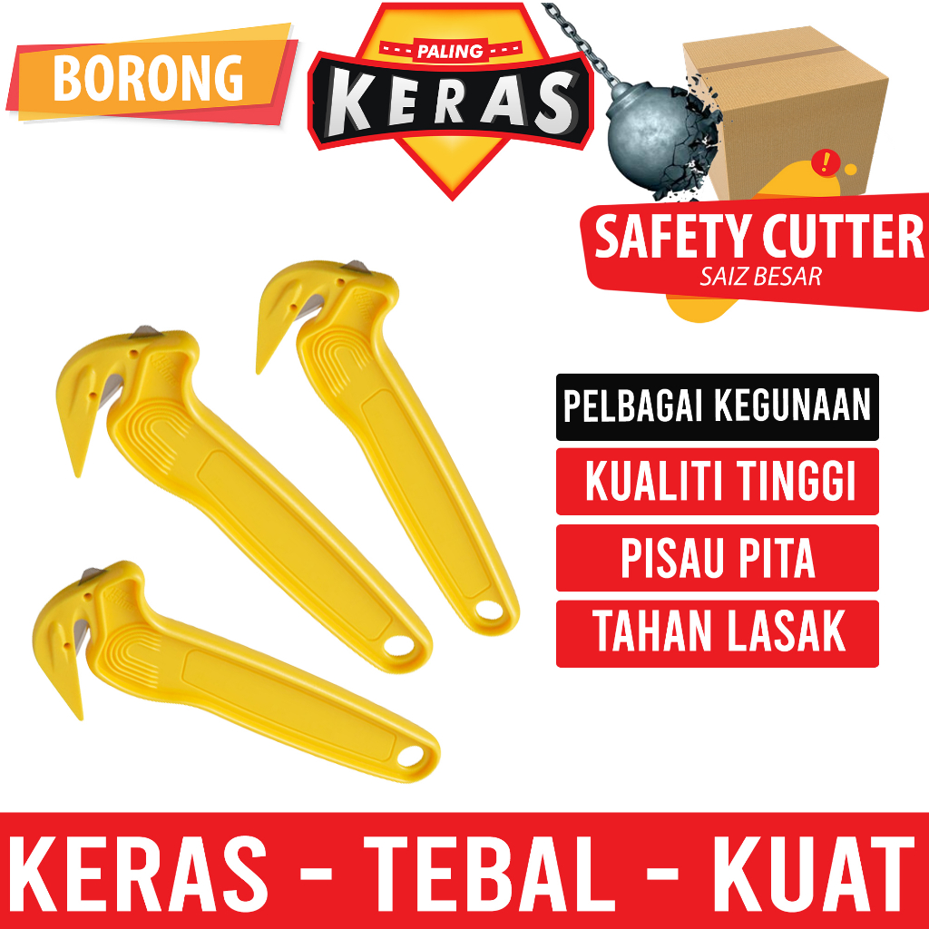 PalingKeras-Safety Cutter Steel Hook Blade Multipurpose Safety Wrap ...