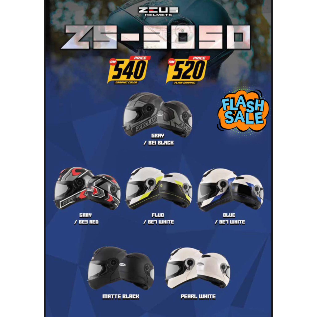 ZEUS New Design Flip Up (ZS-3050) | Shopee Malaysia