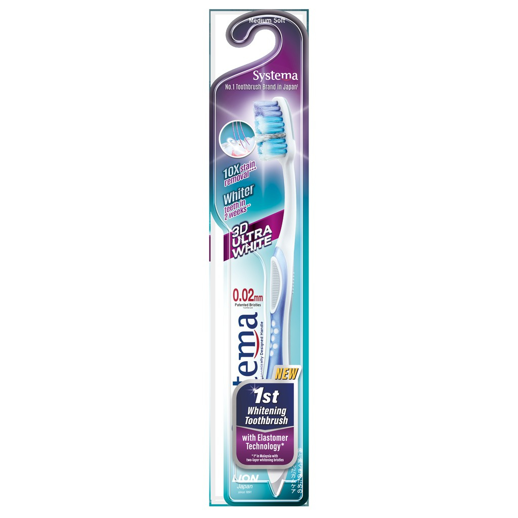 Systema Toothbrush 3D Ultra White (Medium Soft) - Blue *Whiter teeth in ...
