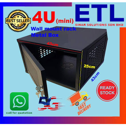 4U Wall Mount Mini server rack 430mm (W) x 430mm (D) Perforated Door ...