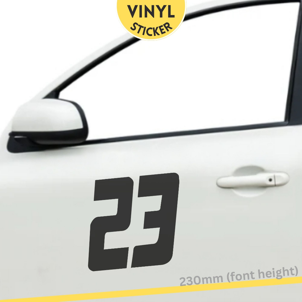 (Ready Stock) Number Sticker 230mm (H) / Nombor Stiker Car / Motorcycle ...