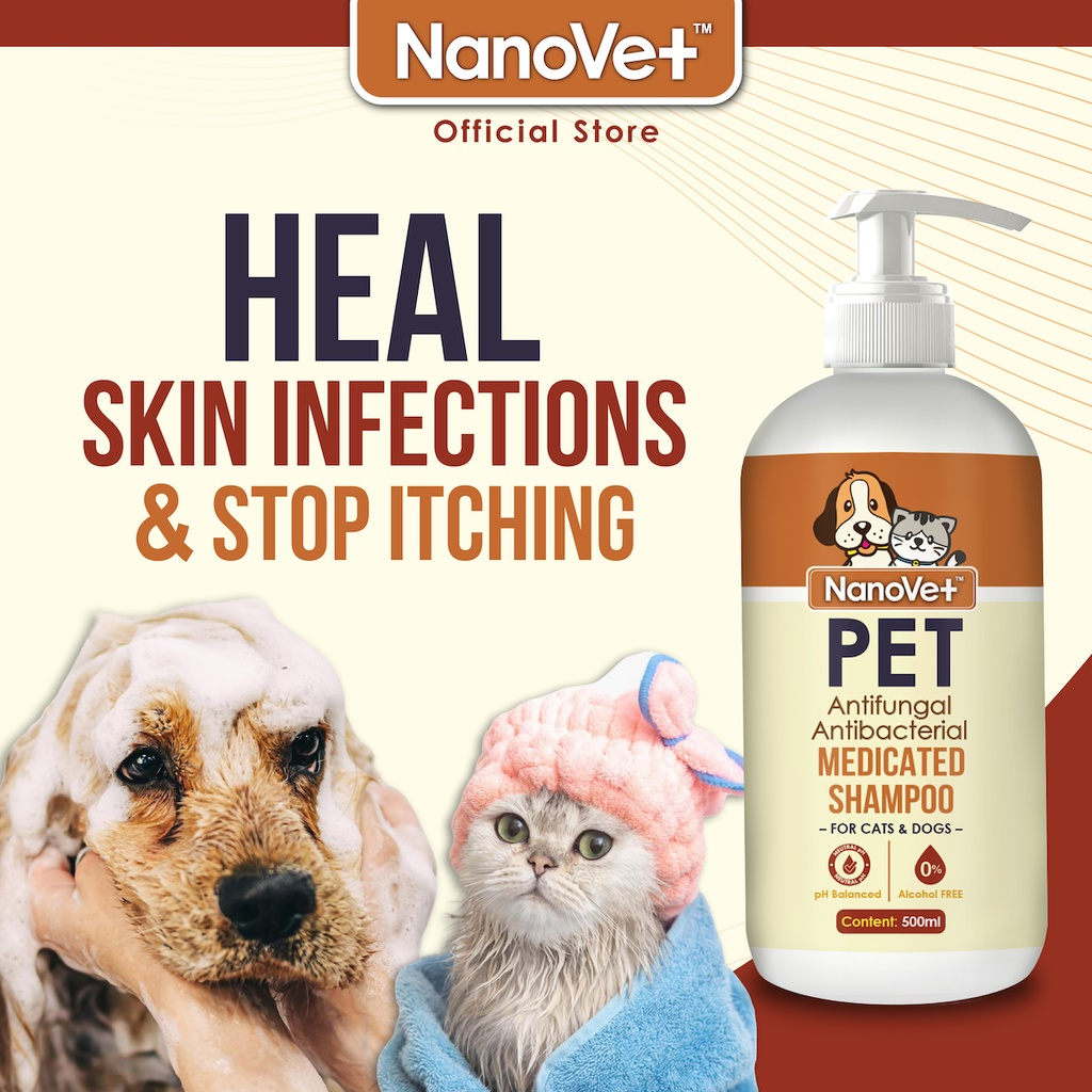 Nanovet Pet Medicated Shampoo for Cat and Dog 200ml/ 500ml | Shopee ...