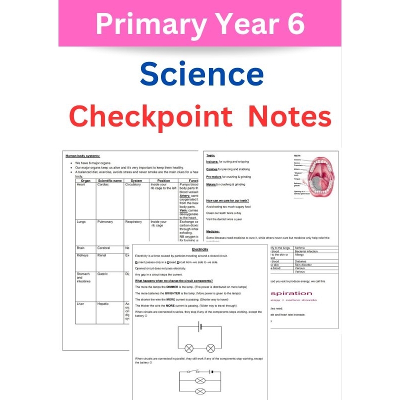 SC.68🌟Primary Year 6 Science Checkpoint Notes🌟 | Shopee Malaysia