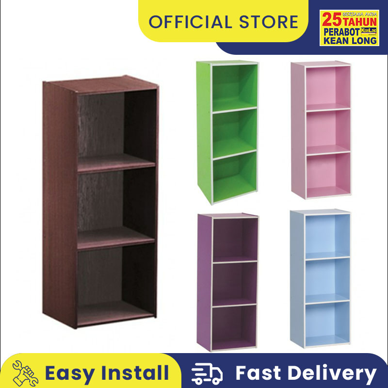 KLSB Almari 3 Petak Terbuka/Rak Buku/Almari Serbaguna/3 Compartment ...