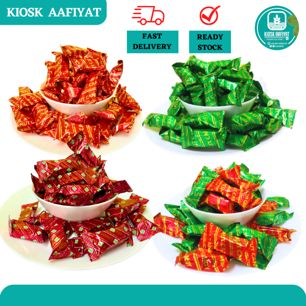 PEANUT CANDY / PERISA BIASA, PERISA KELAPA DAN PERISA DELIMA/ KACANG ...