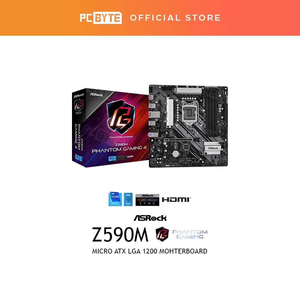 ASRock Intel Z590M Phantom Gaming 4 Micro ATX LGA1200 MATX M-ATX ...