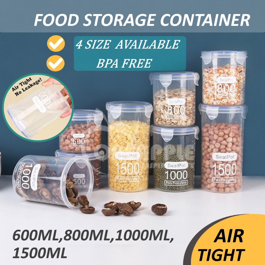 Food Storage Container Kitchen Tupperware Waterproof Sealed Jar Box ...