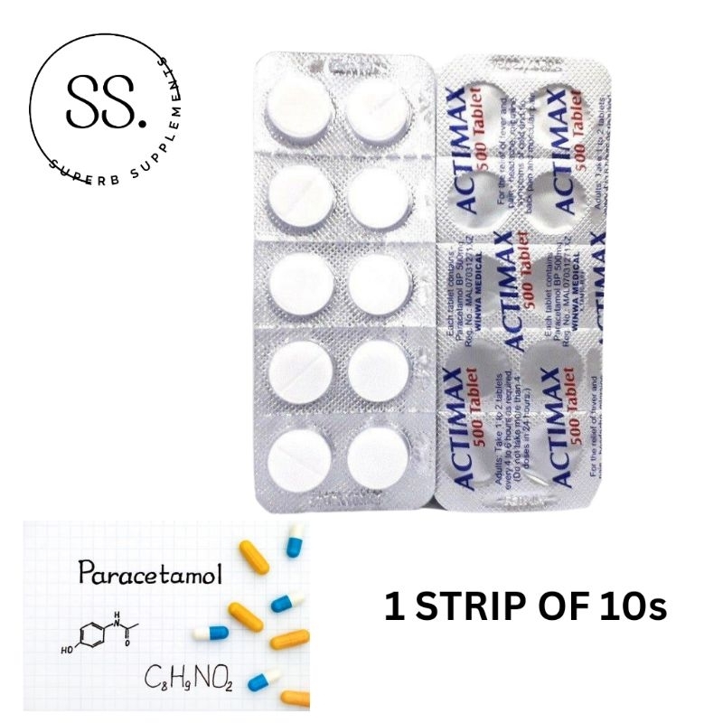 ACTIMAX PARACETAMOL 500MG STRIP OF 10s TABLET | Shopee Malaysia