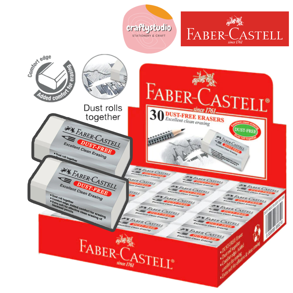 Faber Castell Dust Free Eraser 187130L, White Eraser | Shopee Malaysia