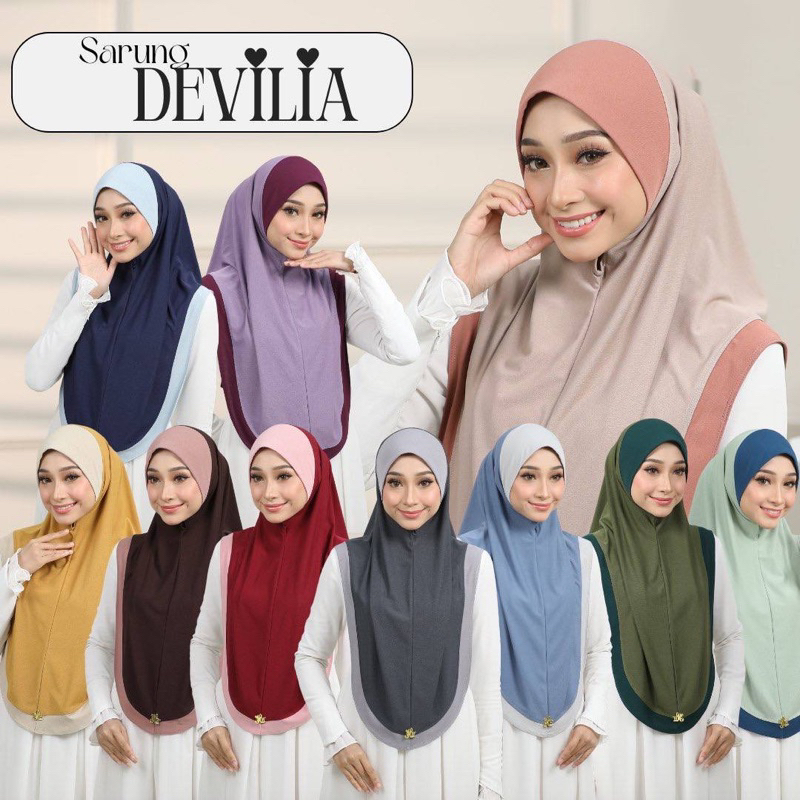 BORONG - TUDUNG SARUNG DEVILIA MOSCREPE PLAIN 4.0 (PIPING EDITION ...