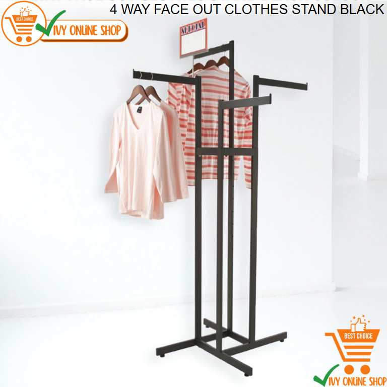 4 Way Face Out Stand Adjustable & Rotate 4 Way Clothes Hanger Stand ...