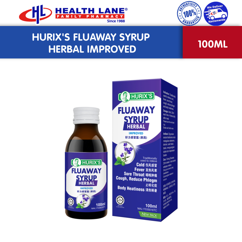 Hurix's Fluaway Syrup Herbal Improved (100ml) | Shopee Malaysia