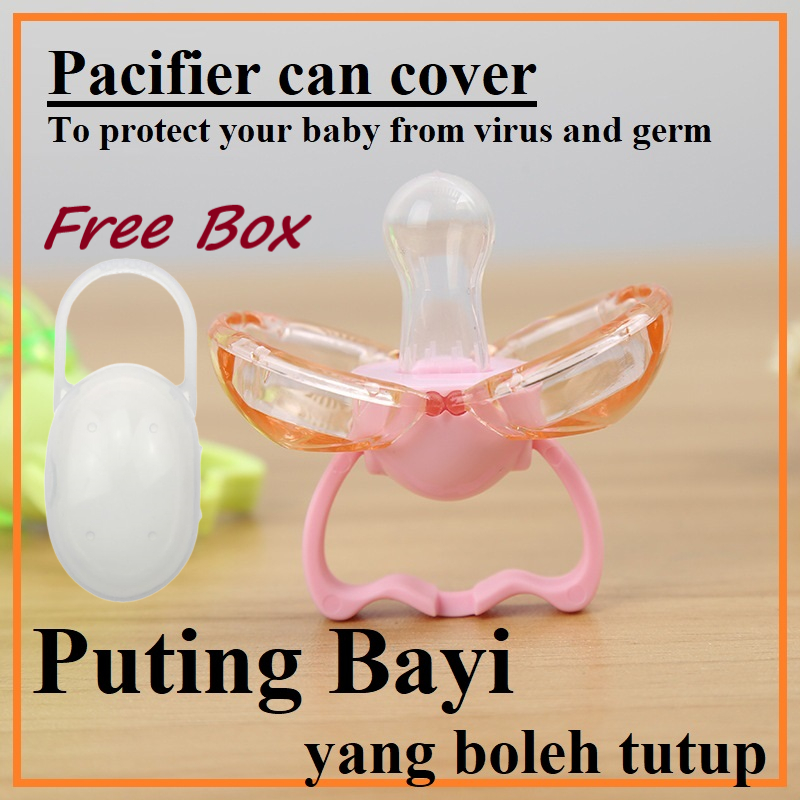 Baby Pacifiers with Cover Round Thumb Head Puting Bayi Boleh Tutup Bayi ...