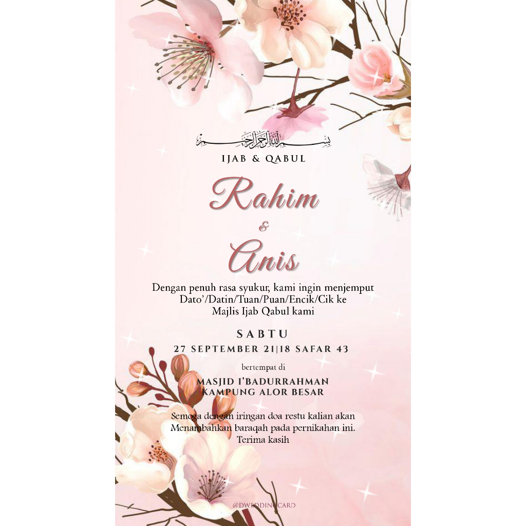 Kad Kahwin Digital/Digital Wedding Invitation/Kad Kahwin Murah/Alive ...