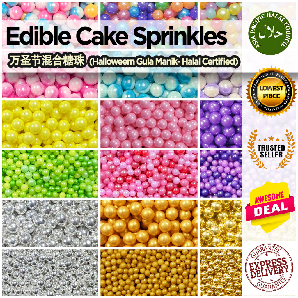 《30g》Cake Sprinkles Decoration 7mm & 10mm Halal Certified Sprinkle Cake ...