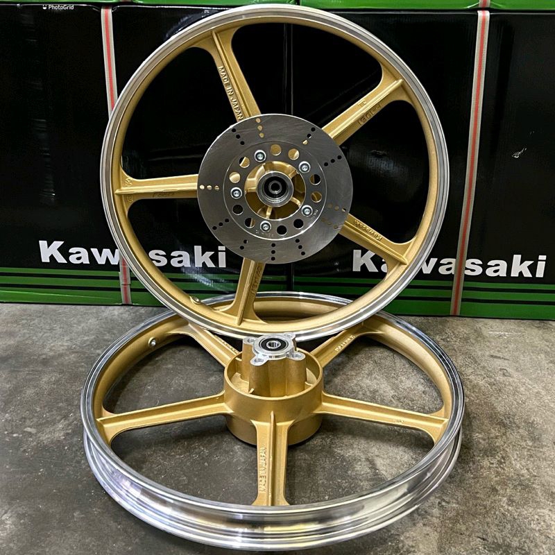 Sport rim Kawasaki 💯 AR80 CUSTOM HUB GOLD RED GREEN Dan AR80 STD MADE ...