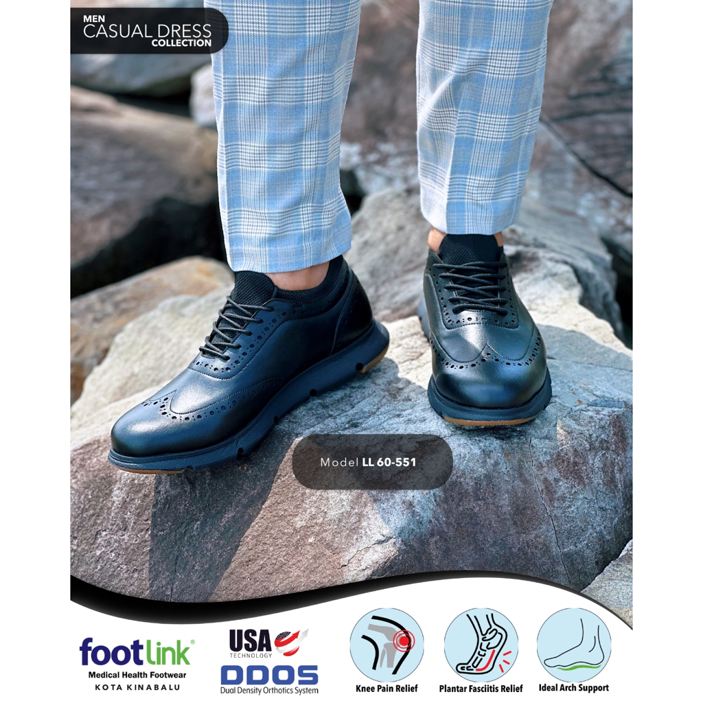 Footlink Men Casual Dress Shoe with Arch Support LL 60-551 | Shopee ...