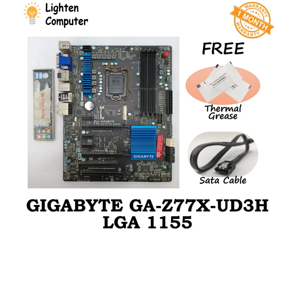 【FREE GIFT】 Gigabyte Z77X-UD3H motherboard | Z77 | support 3rd gen ...