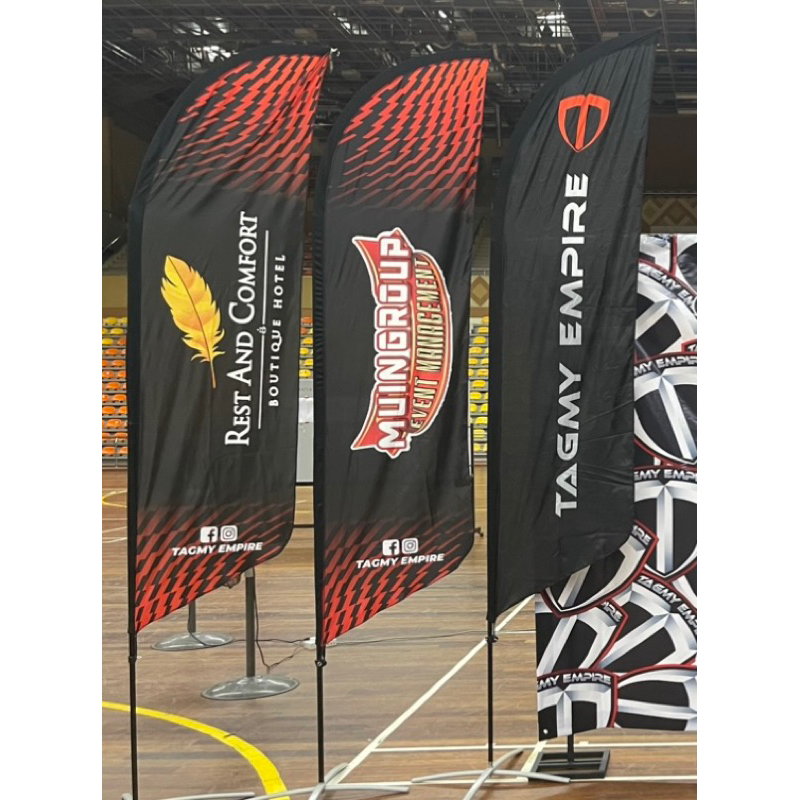 Beach Flag 🏁Custom Design : Size 3.3Meter & 5meter | Shopee Malaysia