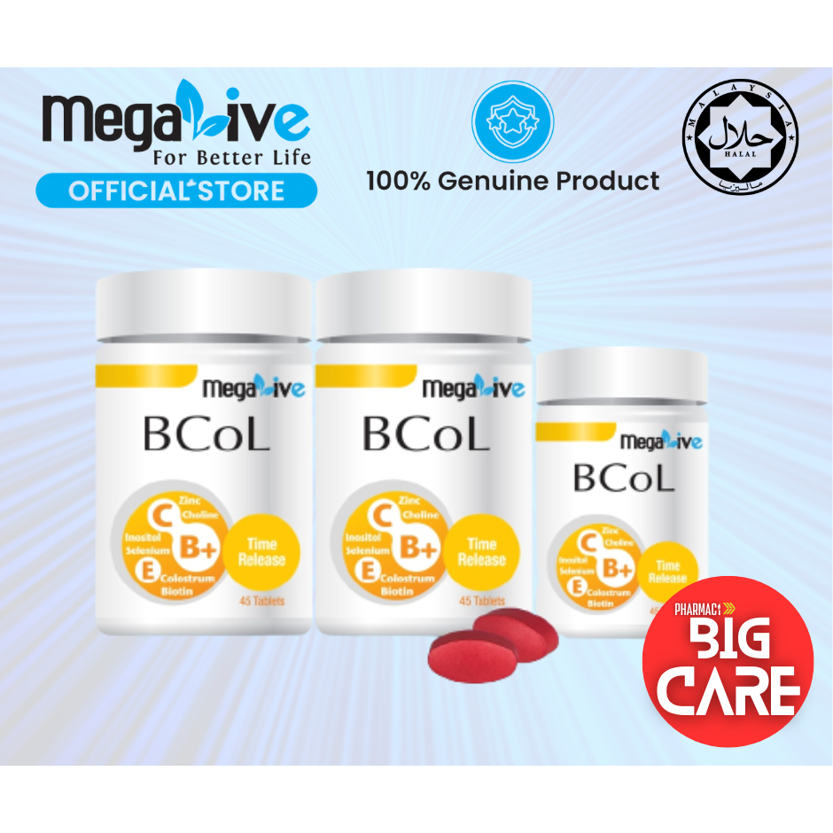 MEGALIVE BCOL TABLET (45'S x 2 + 15's) | Shopee Malaysia