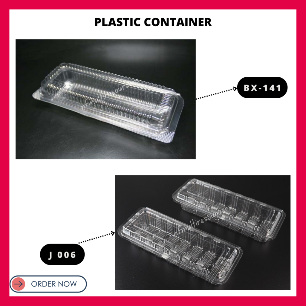 100pcs Plastic Container with lock Bekas Kuih Cheese Tart Bekas Kek ...