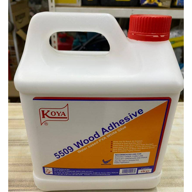 Koya 5509 Wood Adhesive White Glue 4kg/120ml 家私工业用白胶水 Gam Kayu Gam ...