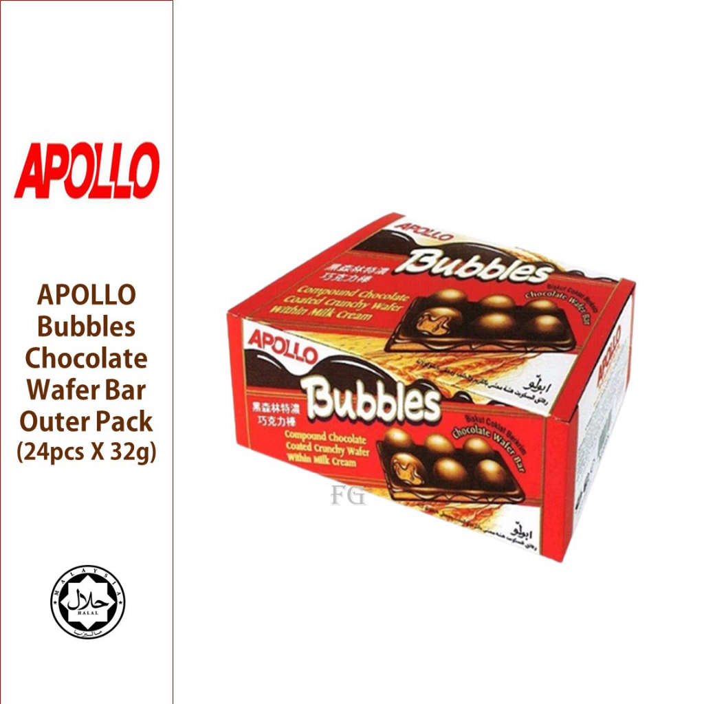 Apollo Bubbles Chocolate Wafer Bar 32g x 24s | Shopee Malaysia