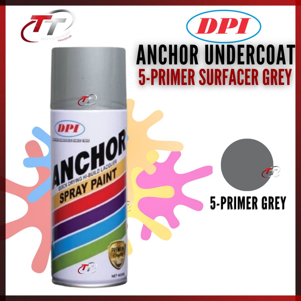 ANCHOR UNDERCOAT Can Spray Tin Cat Paint 400ML Primer Grey Silver Anti ...