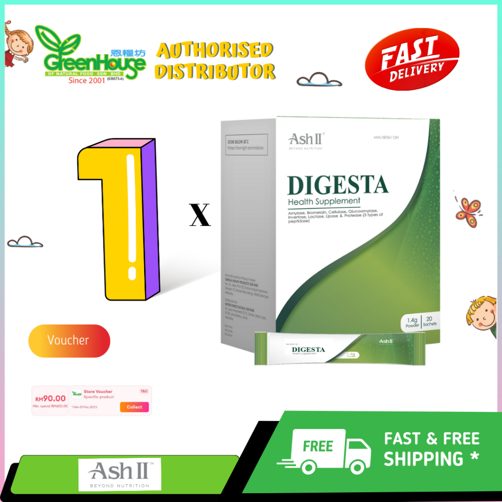 (3.3)ASH II-DIGESTA (1.4G X 20 SACHETS) (Exp: Oct 2026) | Shopee Malaysia