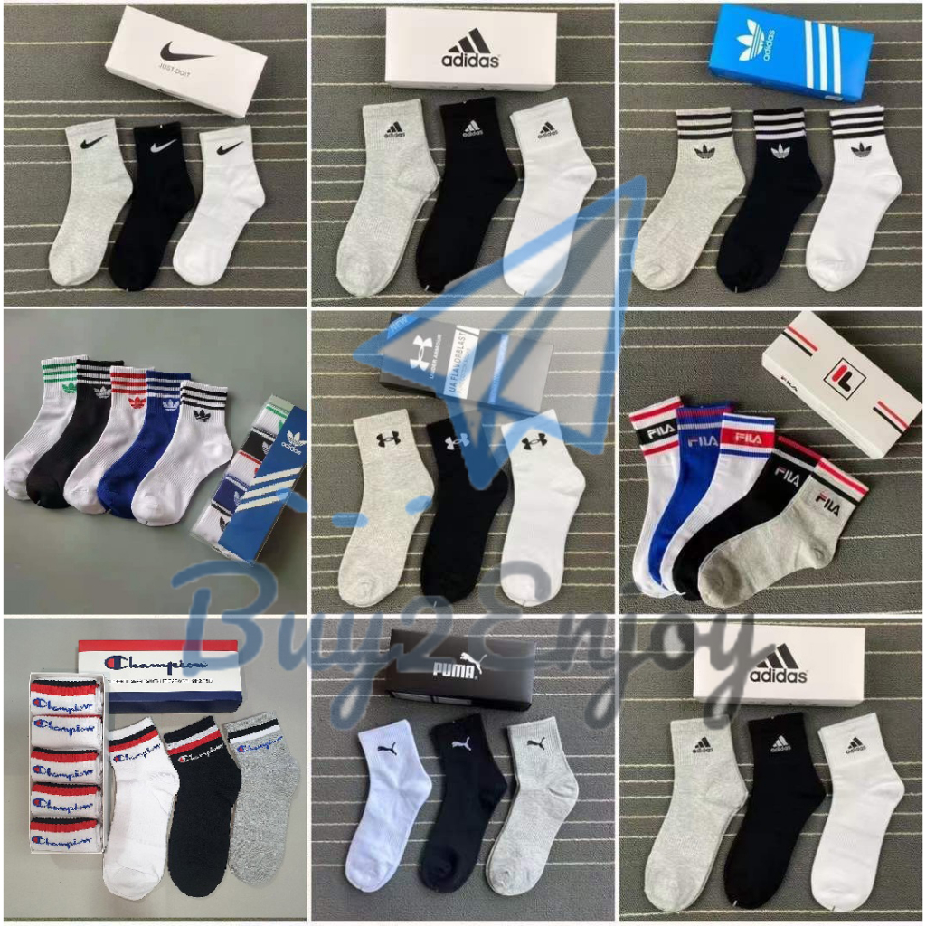 [5 Pasang] Stokin Muslimah Socks Fashion Cotton Sock Sport Socks ...