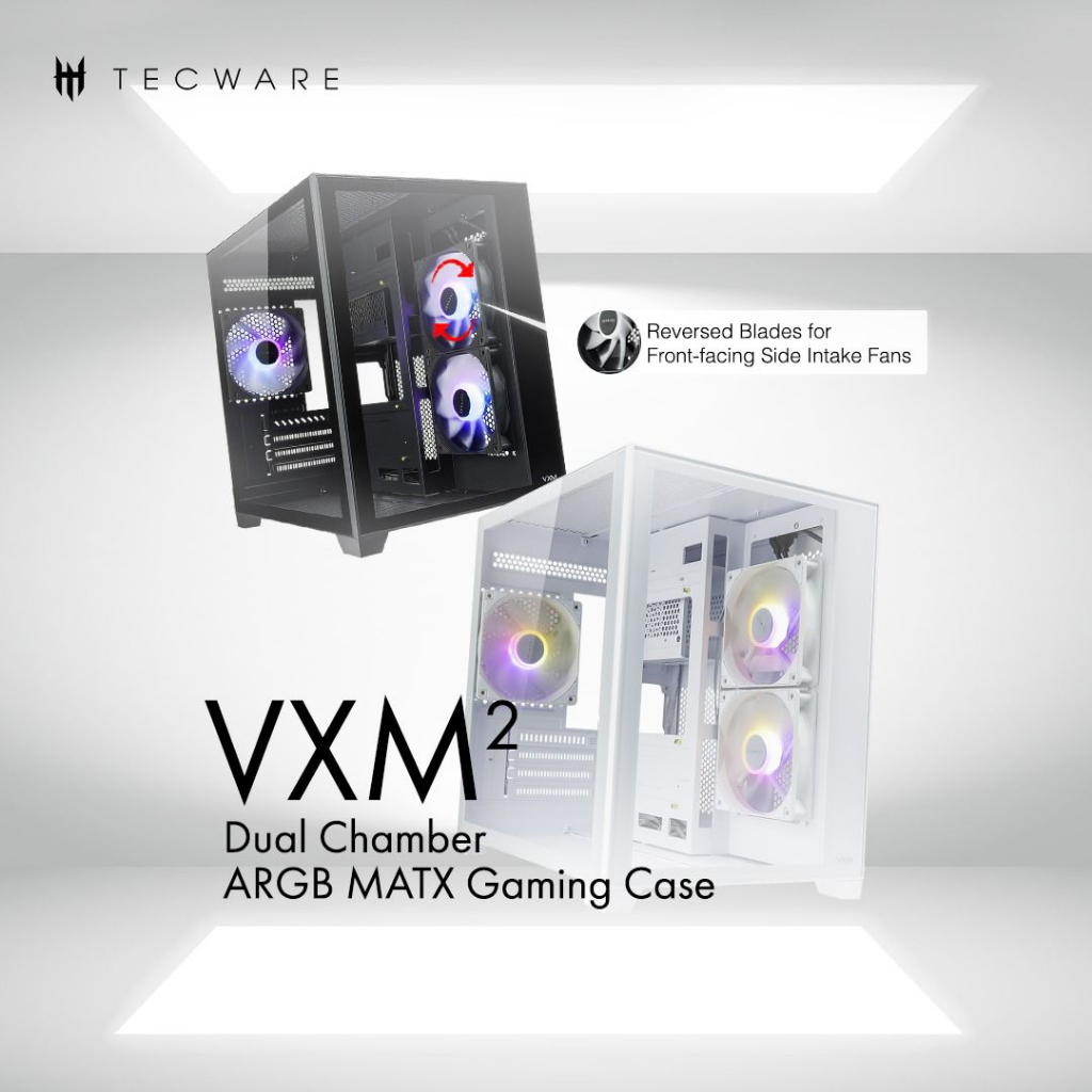 TECWARE VXM/VXM2 Dual Chamber mATX Case - Tool-less Panel Design ...