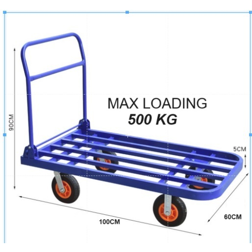Extra Length 1.2 meter Heavy Duty Trolley 600KG Light Weight Iron ...