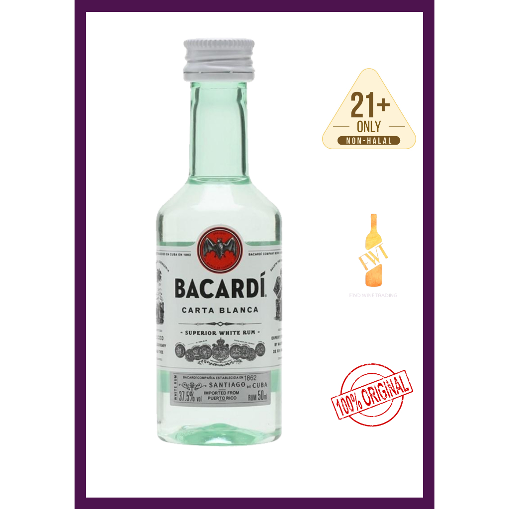 Bacardi Light Rum Mini 50ML PET BTL | Shopee Malaysia
