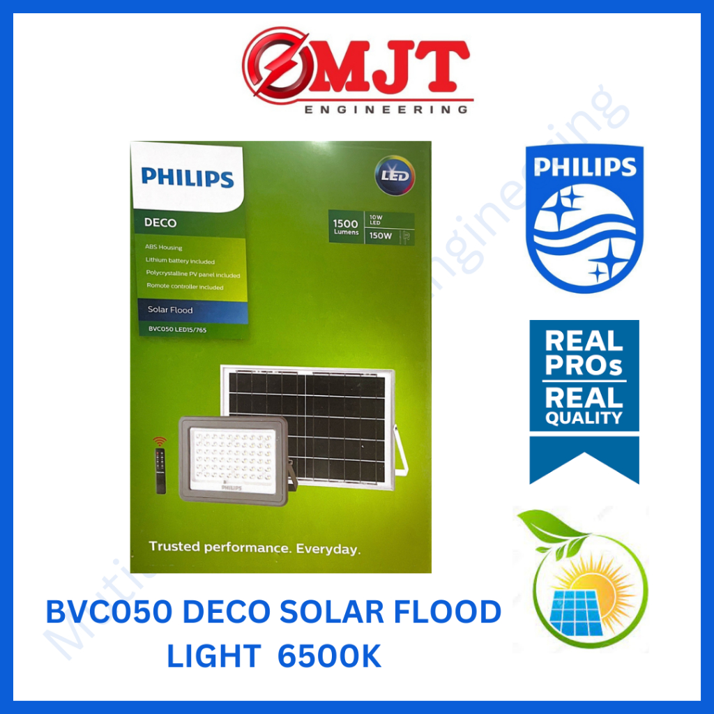 Philips Deco Solar Flood Light BVC050 10W 1500lumens 6500K | Shopee ...