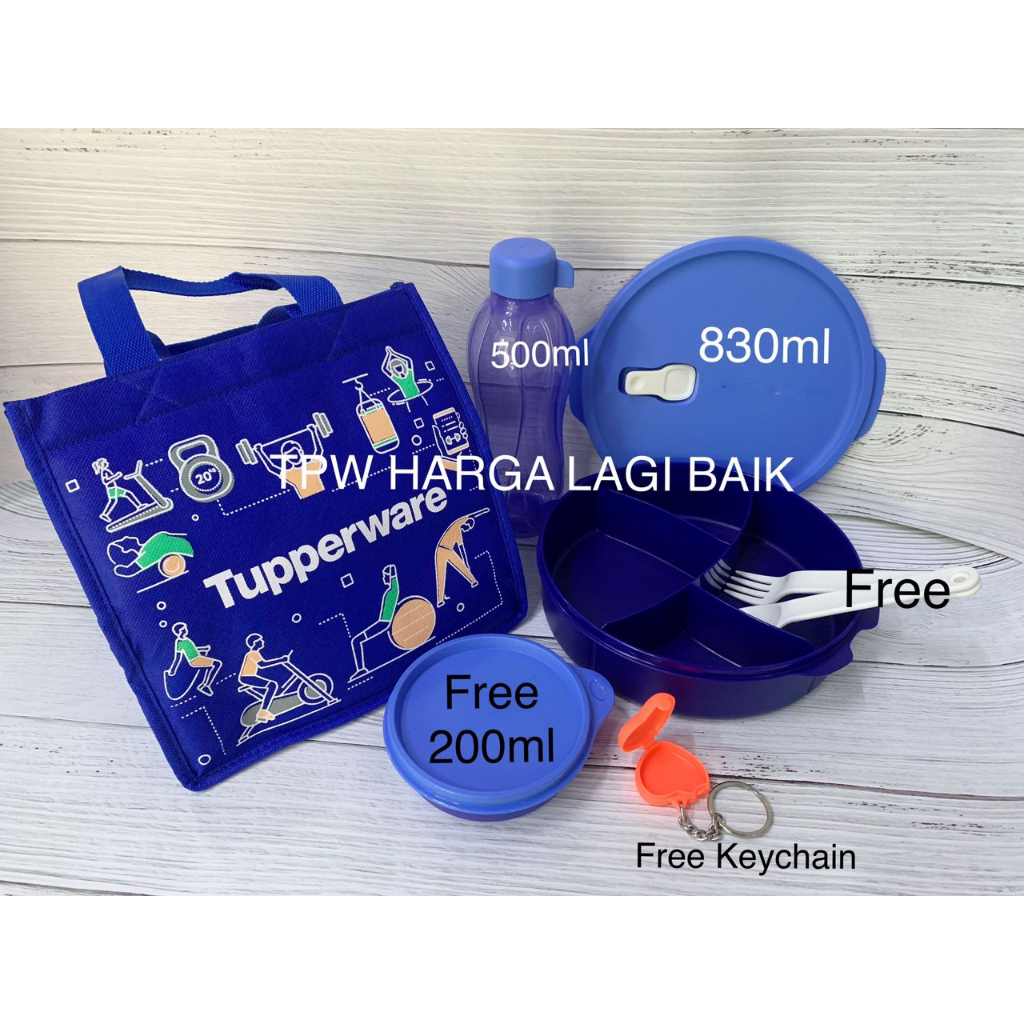 Tupperware Fit To Go Lunch Set with Bag / Twin Duo Lunch Set / Bekal ...
