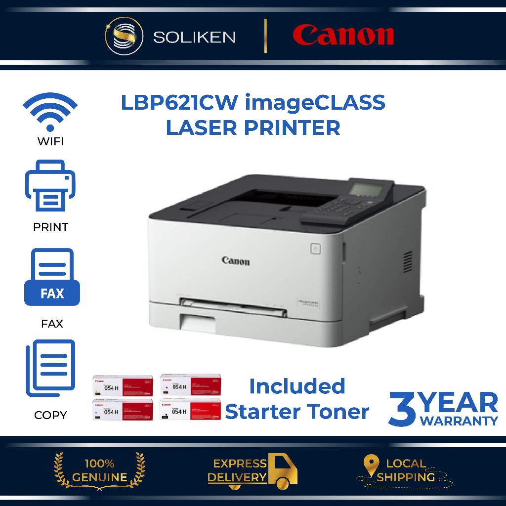 Canon LBP621CW imageCLASS Color Laser Printer Wireless AirPrint / USB ...